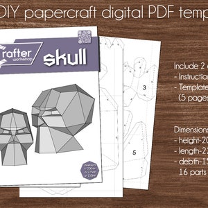 Skull Papercraft Template, 3D Paper Skull, DIY Halloween, Skull ...