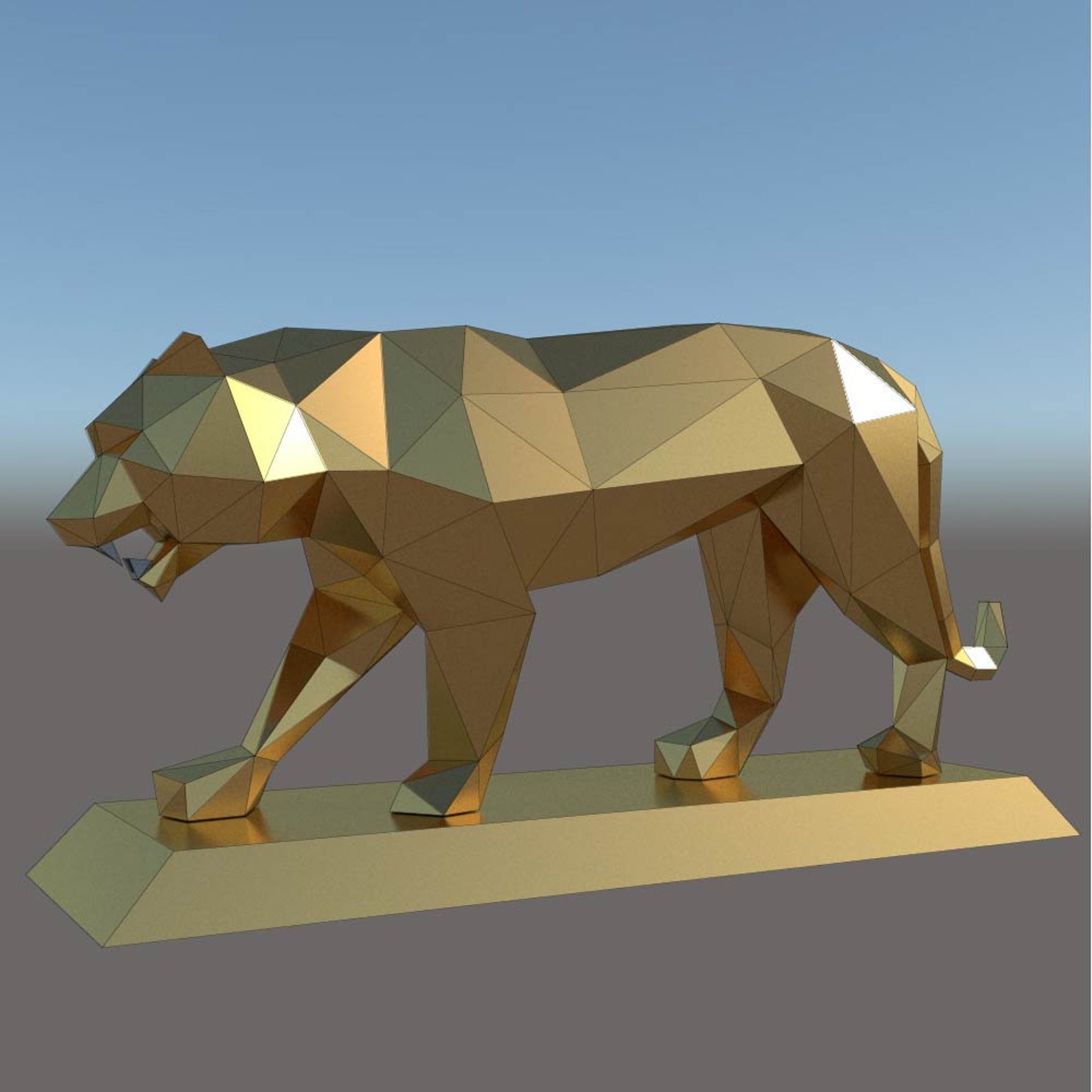 Tiger Papercraft Digital PDF Template for DIY 3D Origami | Etsy