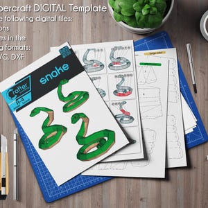 Papercraft Snake Digital PDF Template, DIY Paper Snake Template, New Year Christmas Snake Decor ...