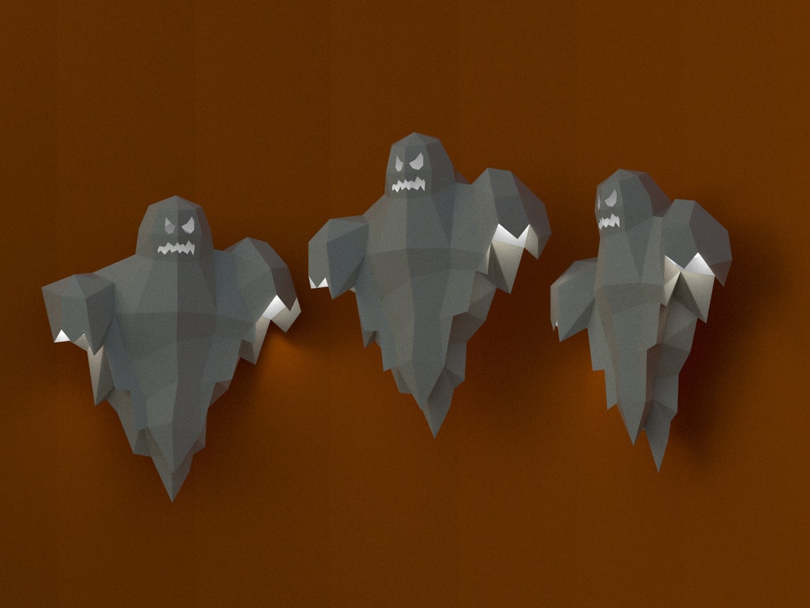 Papercraft DIY Ghost , Papercraft Halloween Ghost, Dxf Ghost Drawing ...