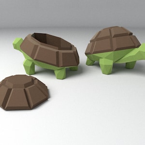 Papercraft 3d Turtle, Papercraft PDF Template for Turtle Box ...