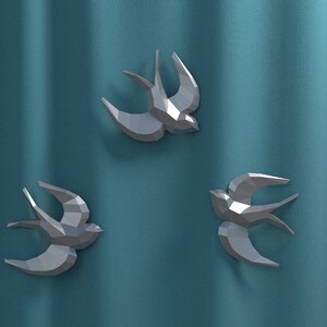 Papercraft 3D Swallow Bird Digital Template for DIY Wall Decoration ...