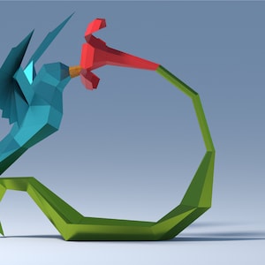 Papercraft 3D Hummingbird Template, SVG Template, Origami Paper Bird ...