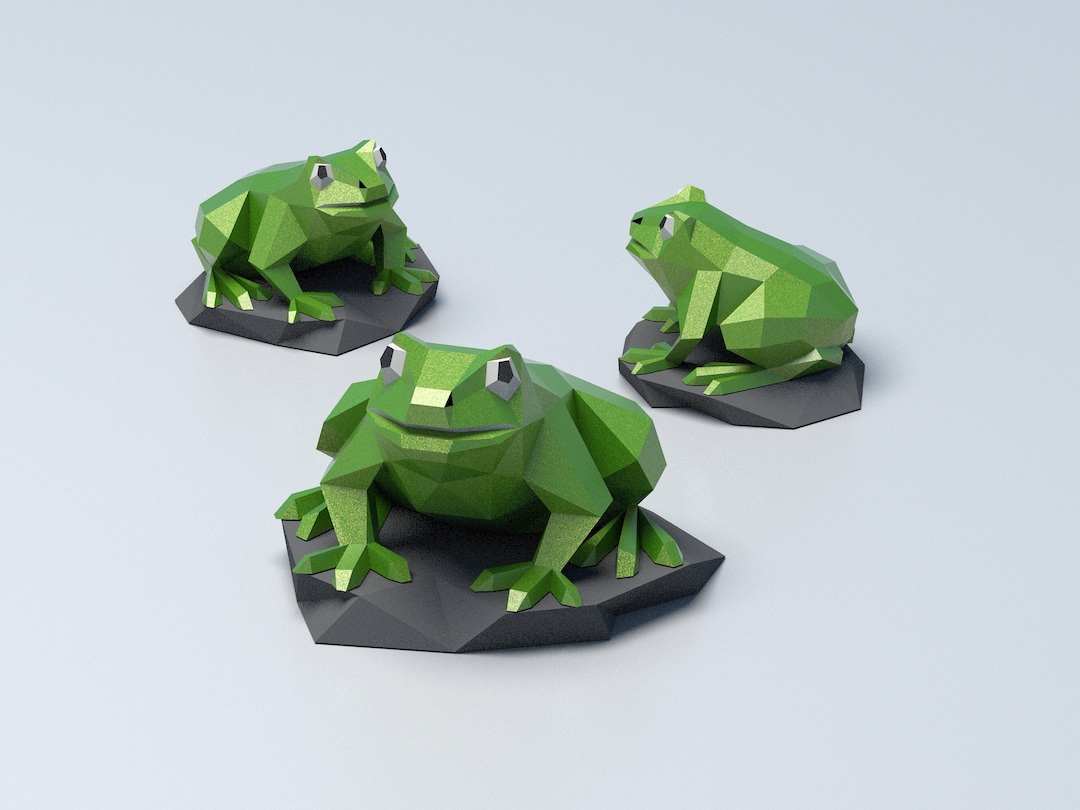 Papercreft DIY Frog, Digital Template for Paper Frog, PDF, SVG, Dxf ...