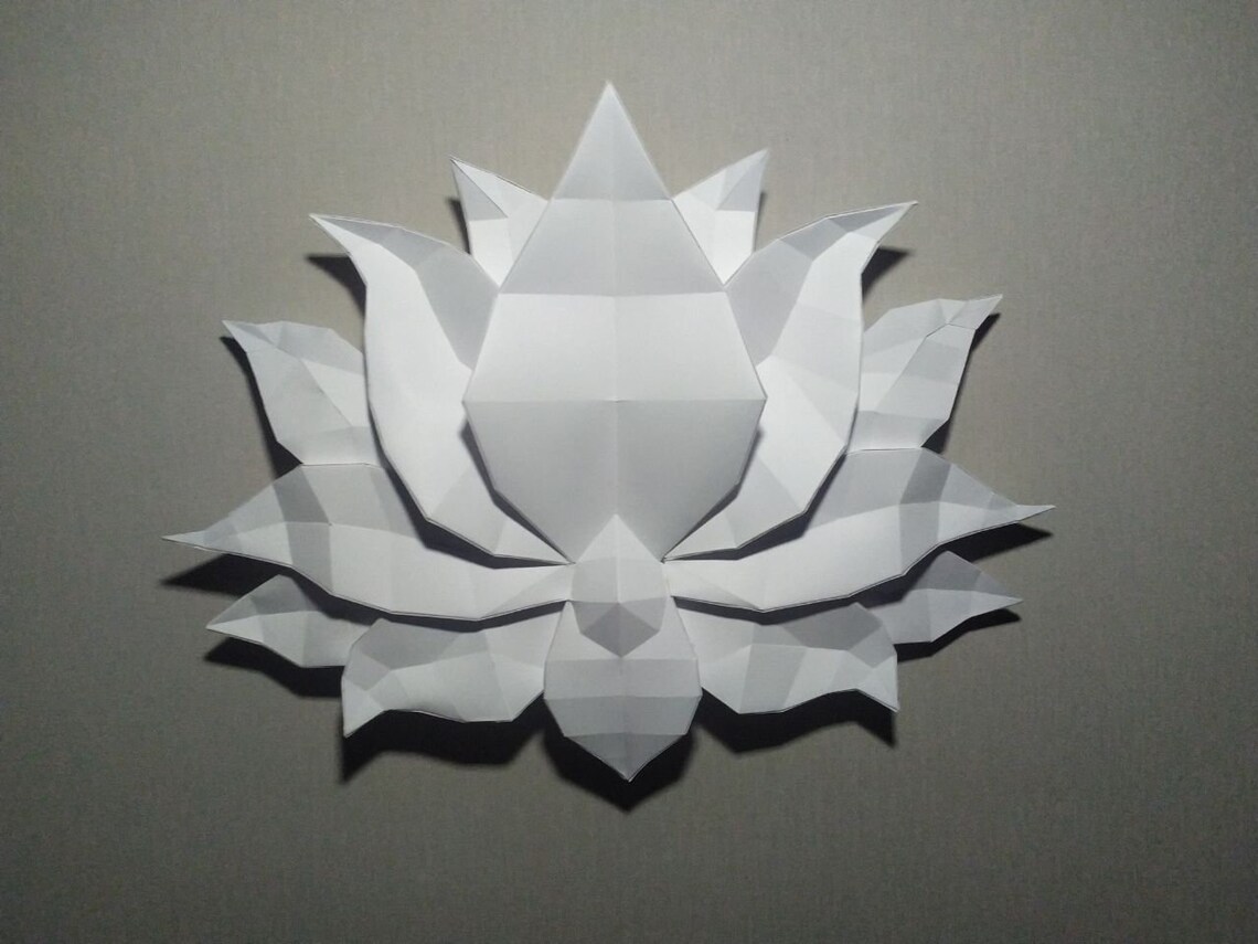 Papercraft DIY Lotus Papercraft 3d Lotus Flower Yoga Lotus - Etsy