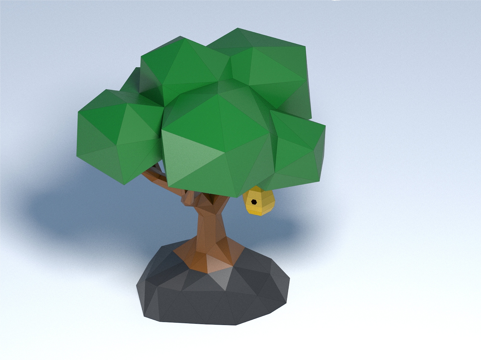 3d Papercraft Tree Template, Low Poly Paper Tree Template,diy Origami ...