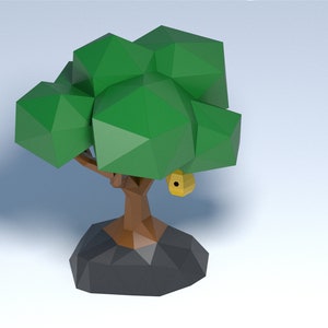 3d Papercraft Tree Template, Low Poly Paper Tree Template,diy Origami ...