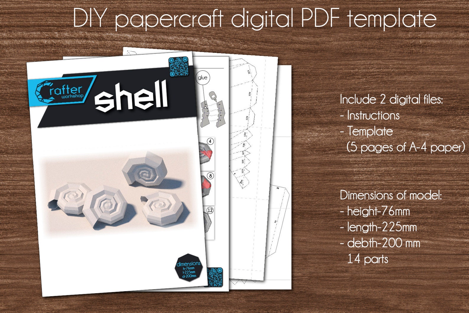 Papercraft PDF Template for Sea Shell Origami Paper - Etsy