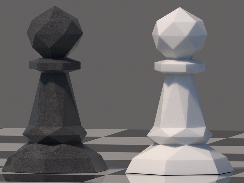 Papercraft Chess Pawn PDF Template for DIY 3D Origami - Etsy