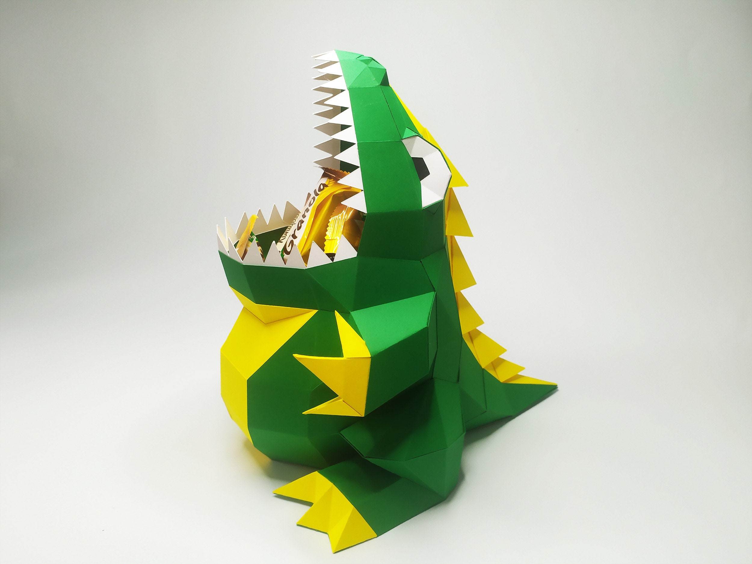 Papercraft 3d Dinosaur, Papercraft PDF Template for Dinosaur Box ...