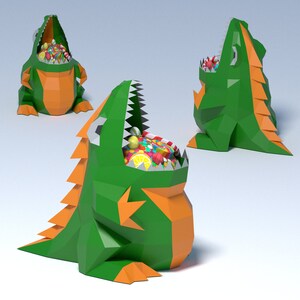 Papercraft 3d Dinosaur, Papercraft PDF Template for Dinosaur Box ...