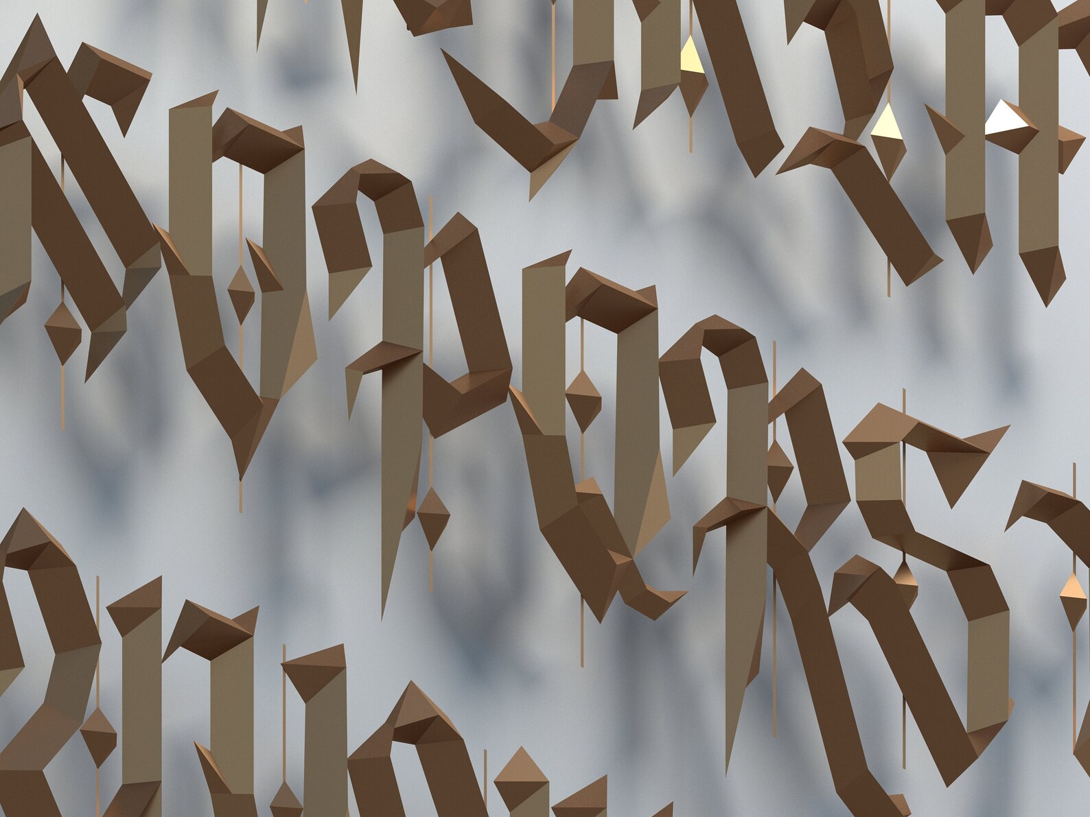 Papercraft 3D Alphabet Letters A-Z, Paper DIY Gothic Alphabet, Lowpoly ...