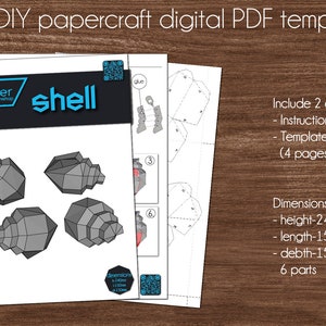 Papercraft PDF Template for Sea Shell, Origami, Paper, Sculpture ...