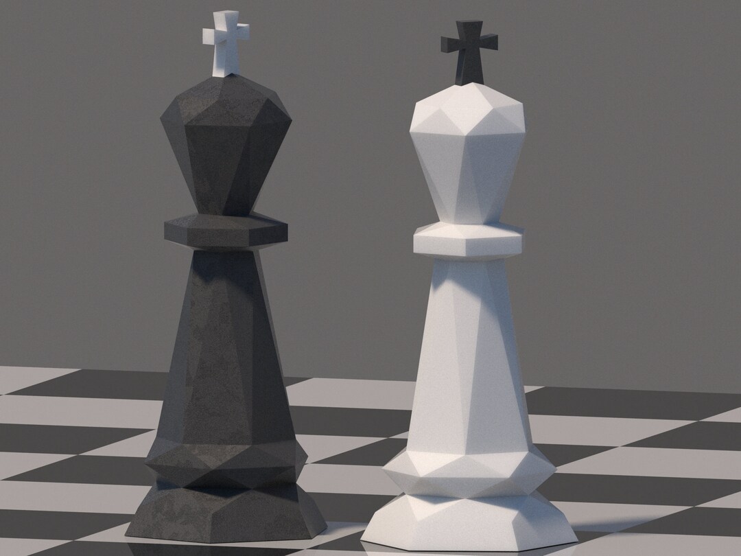 Papercraft Template for Chess King, PDF Template, for DIY, 3D Origami ...