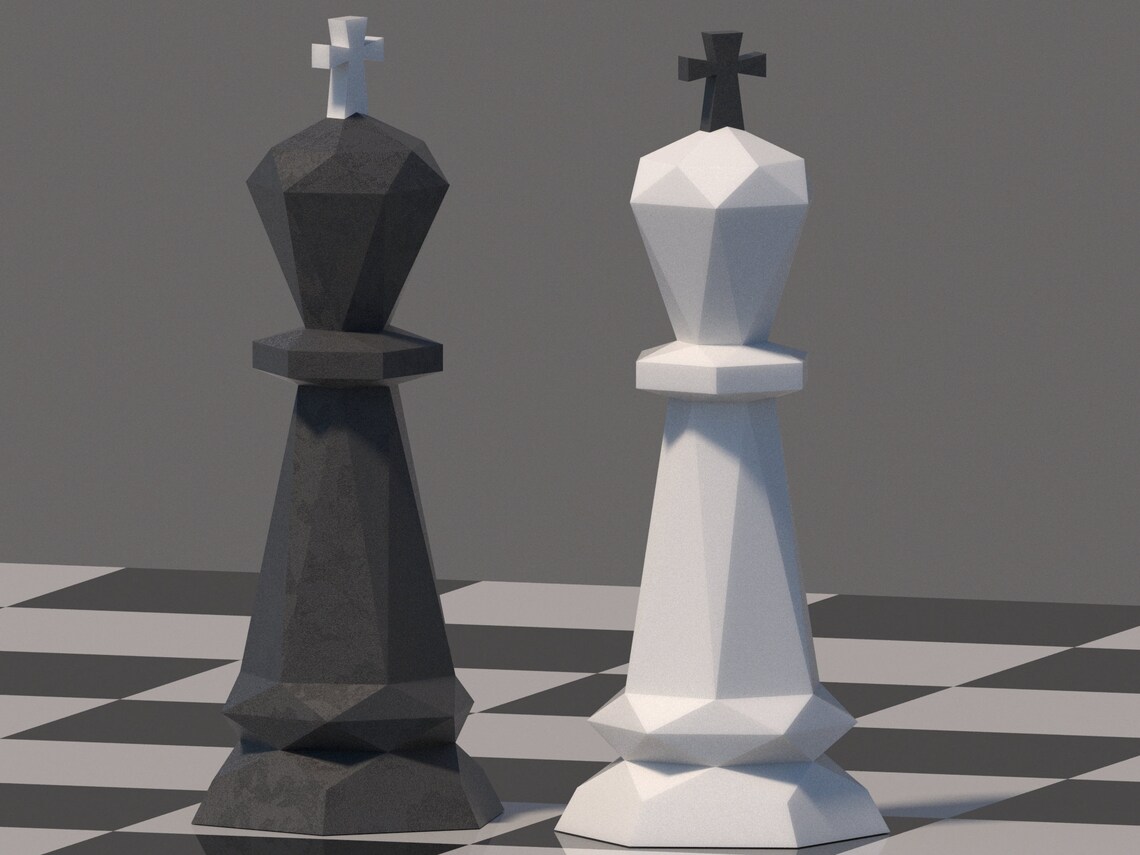 Papercraft Template for Chess King PDF Template for DIY 3D - Etsy