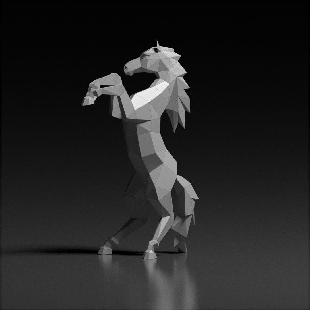 Papercraft Horse Template, Digital PDF Download, Low Poly Paper Horse ...