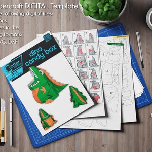 Papercraft 3d Dinosaur, Papercraft PDF Template for Dinosaur Box ...