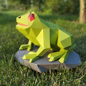 Papercreft DIY Frog, Digital Template for Paper Frog, PDF, SVG, Dxf ...