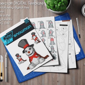 3D Papercraft Santa Snowman and Reindeer for Decorating the Christmas ...