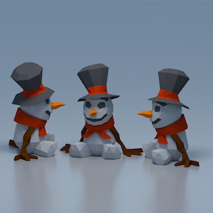 3D Papercraft Santa Snowman and Reindeer for Decorating the Christmas ...