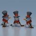 3D Papercraft Santa Snowman and Reindeer for Decorating the Christmas ...