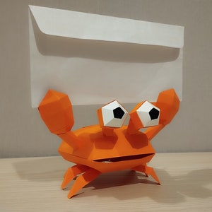 3D Papercraft Crab Holder, Paper 3d Crab, SVG Template, 3D Paper Decor ...