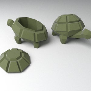 Papercraft 3d Turtle, Papercraft PDF Template for Turtle Box ...