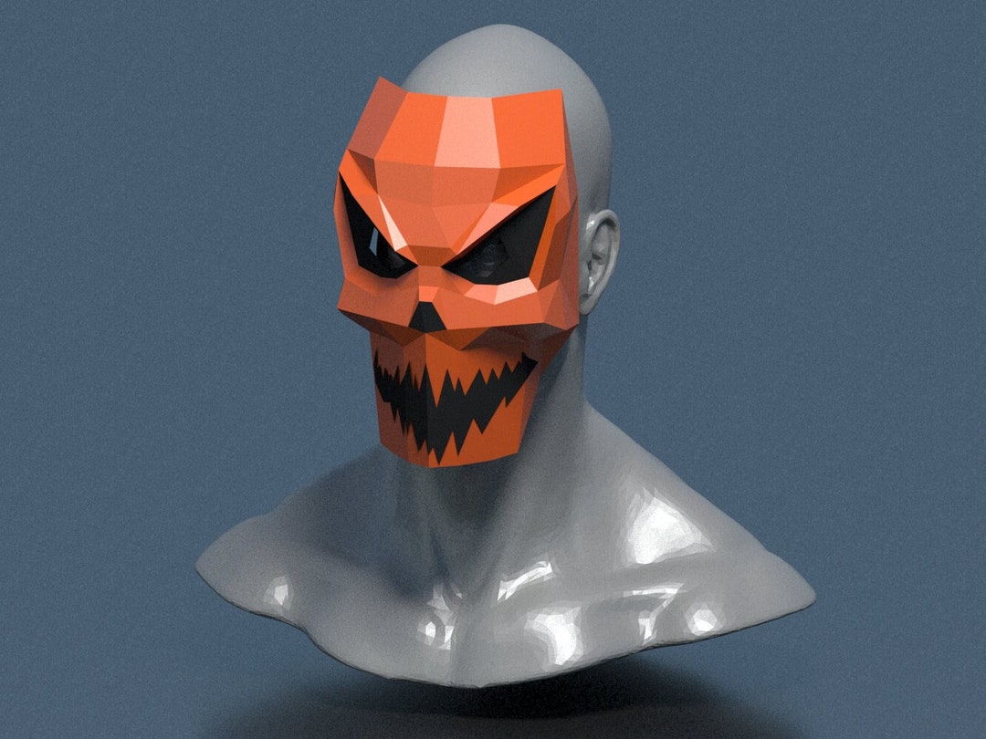 Papercraft Mask Template, Halloween Pumpkin Mask, PDF Template, DIY ...