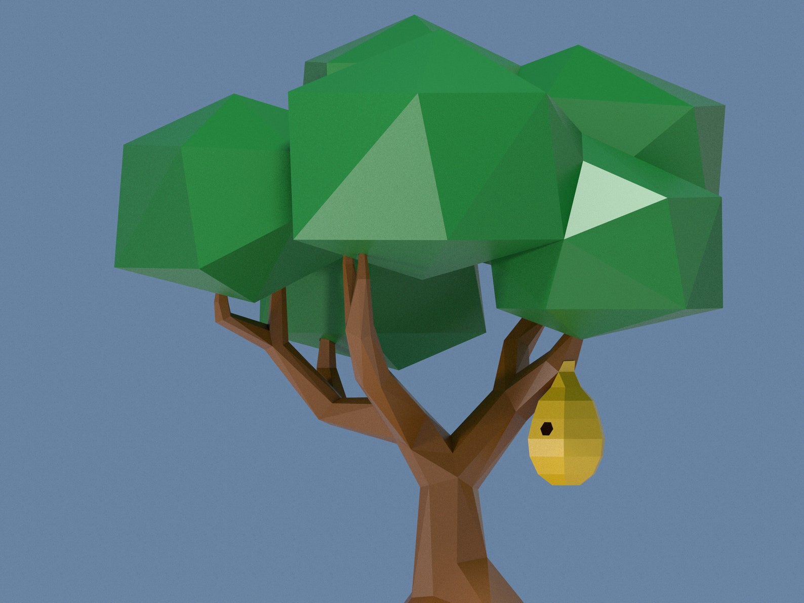 3d Papercraft Tree Template, Low Poly Paper Tree Template,diy Origami ...