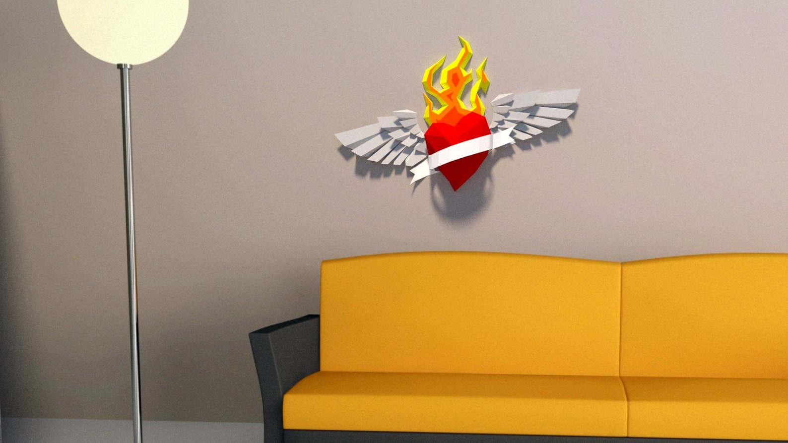 Papercraft Heart Paper Winged Heart Heart Template PDF - Etsy