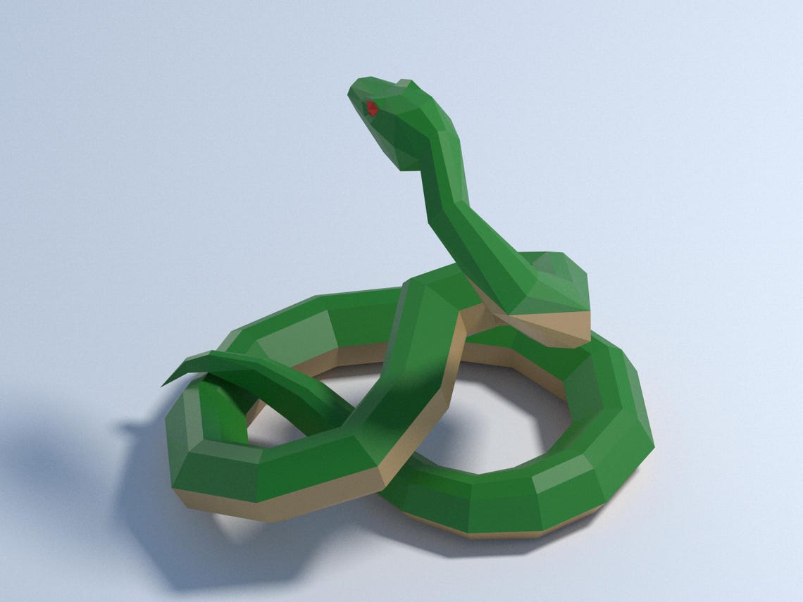 Papercraft Snake Digital PDF Template, DIY Paper Snake Template, New ...