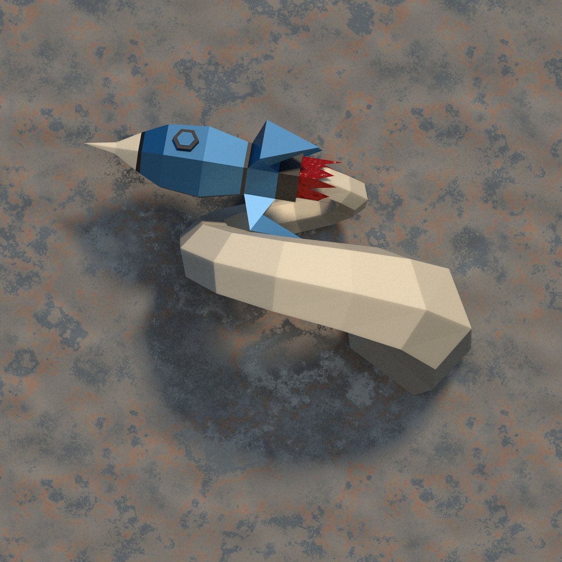 Papercraft 3D Flying Rocket Template PDF Printable Download - Etsy