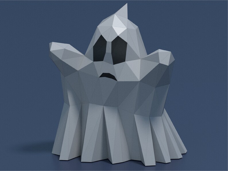 3D Papercraft Ghost Template, Halloween Ghost Sculpture Digital ...