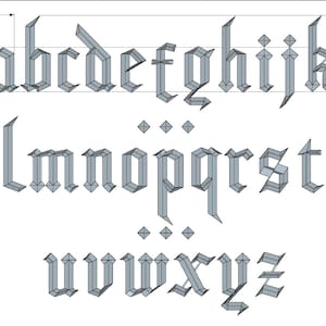 Papercraft 3D Letters, Paper Gothic Alphabet, Lowercase Letter Set, Low ...