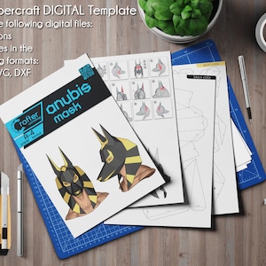 Papercraft DIY Anubis Mask, Paper 3d Anubis Mask, Anubis Template, SVG ...