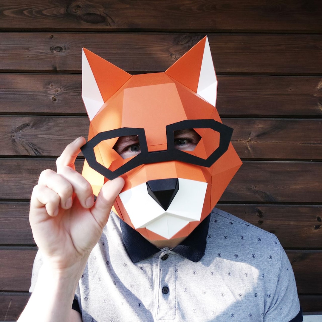 Papercraft Cat Mask PDF Digital Template for for DIY, Origami Paper Cat ...
