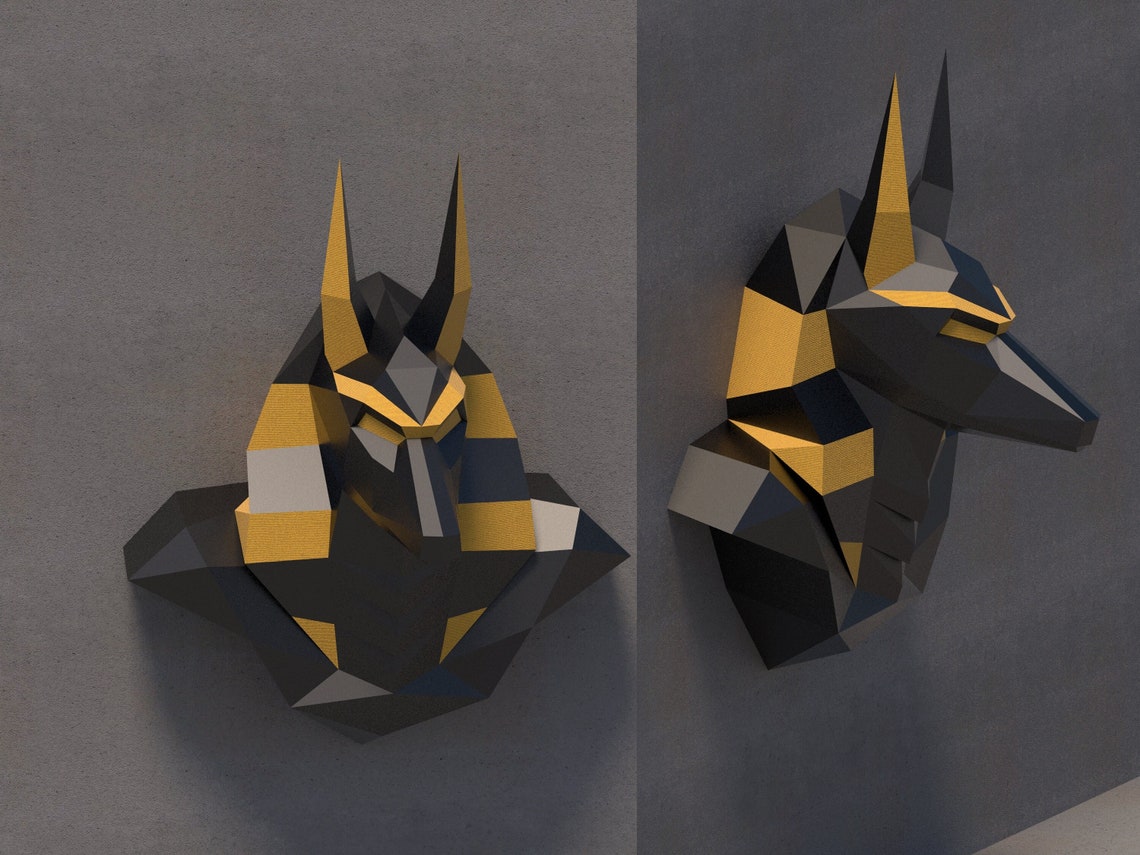 Papercraft DIY Anubis Model, Paper 3d Anubis, Anubis Template, Dxf ...