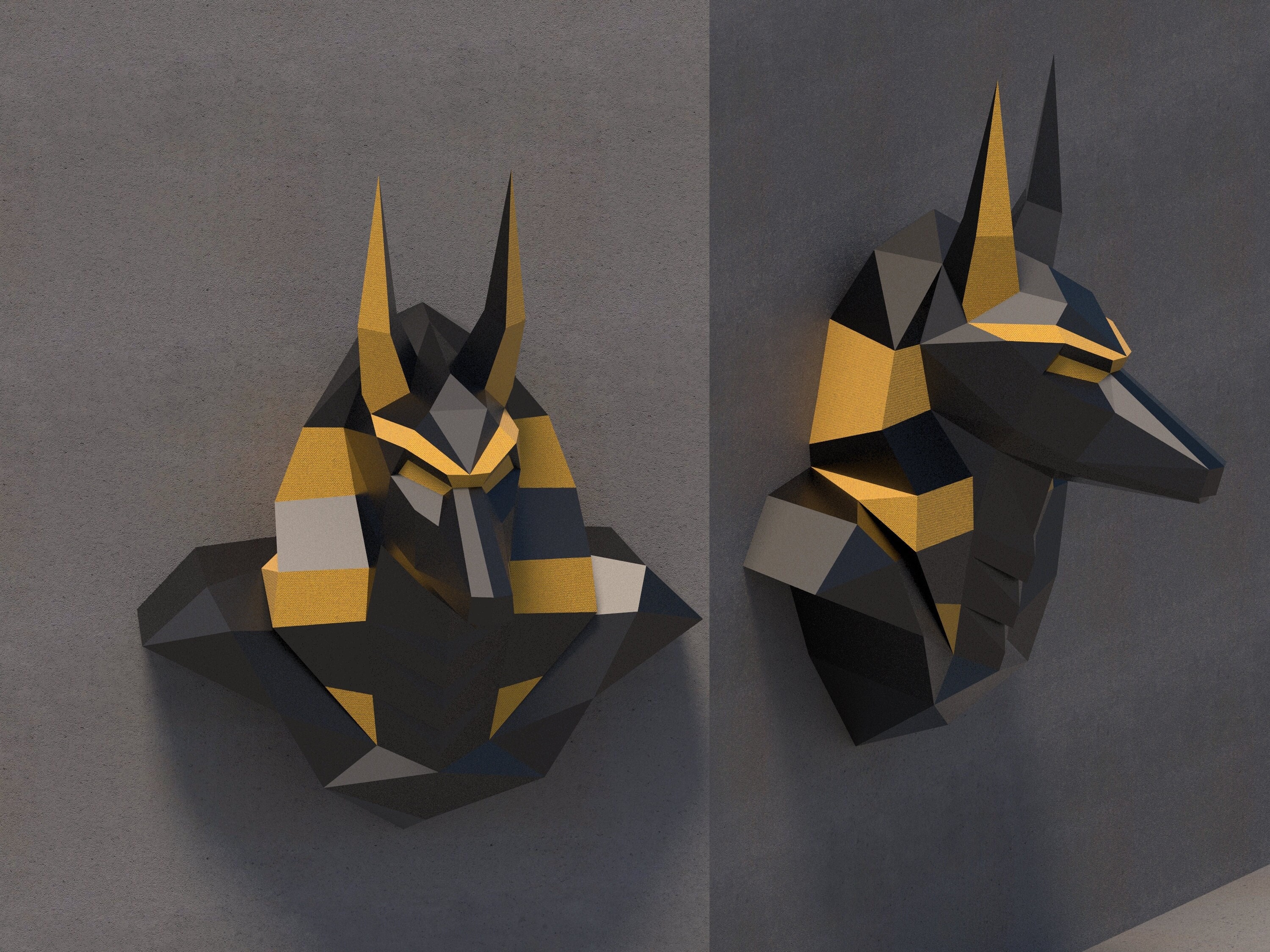 Papercraft DIY Anubis Model, Paper 3d Anubis, Anubis Template, Dxf ...