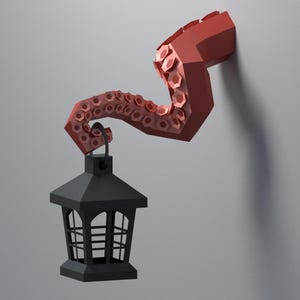 Papercraft Halloween Lantern in Octopus Tentacle, Low Poly Lantern ...