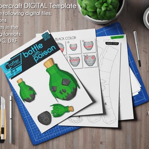 Papercraft Halloween Bottle With Potion, Low Poly Jar With Poison ...