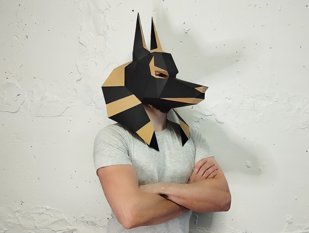Papercraft DIY Anubis Mask, Paper 3d Anubis Mask, Anubis Template, SVG ...