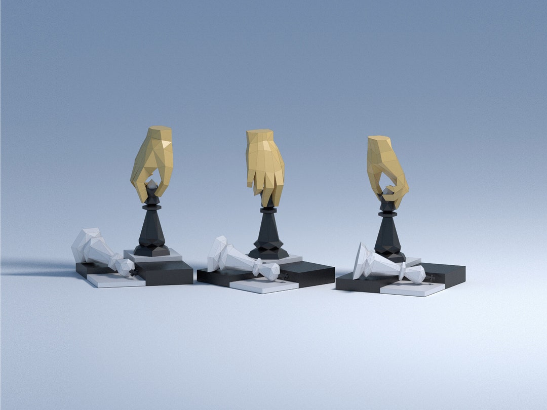 3d Papercraft Chess Sculpture Template, PDF Template for DIY, 3D ...