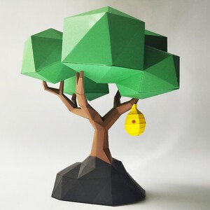 3d Papercraft Tree Template, Low Poly Paper Tree Template,diy Origami ...