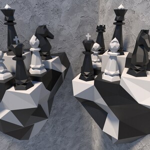 Papercraft Template for Chess King, PDF Template, for DIY, 3D Origami ...