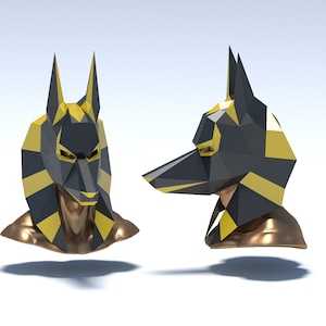 Papercraft DIY Anubis Mask, Paper 3d Anubis Mask, Anubis Template, SVG ...