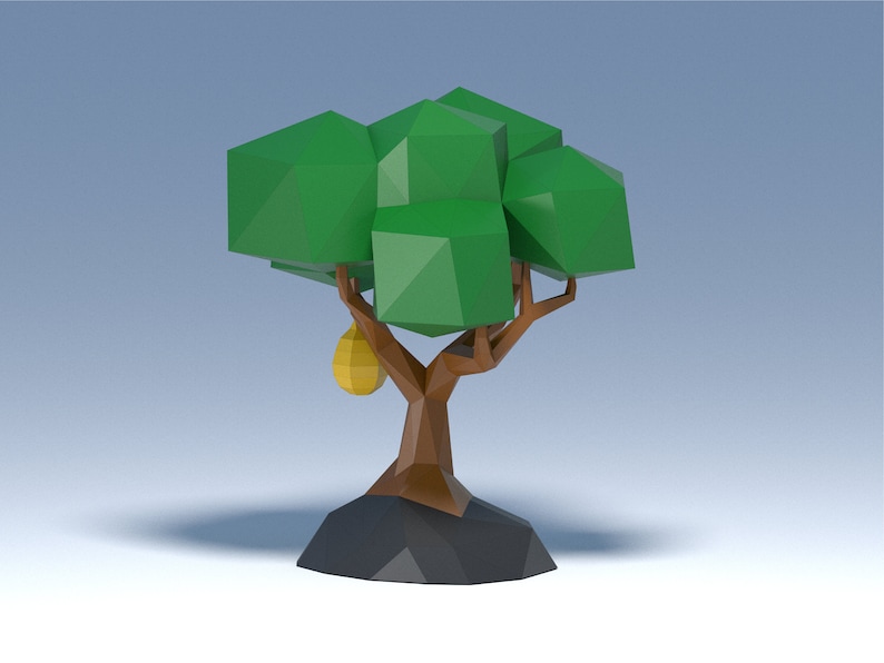 3d Papercraft Tree Template, Low Poly Paper Tree Template,diy Origami ...