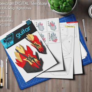 Papercraft 3D Guitar Template, SVG Template, Paper Guitar Digital PDF ...