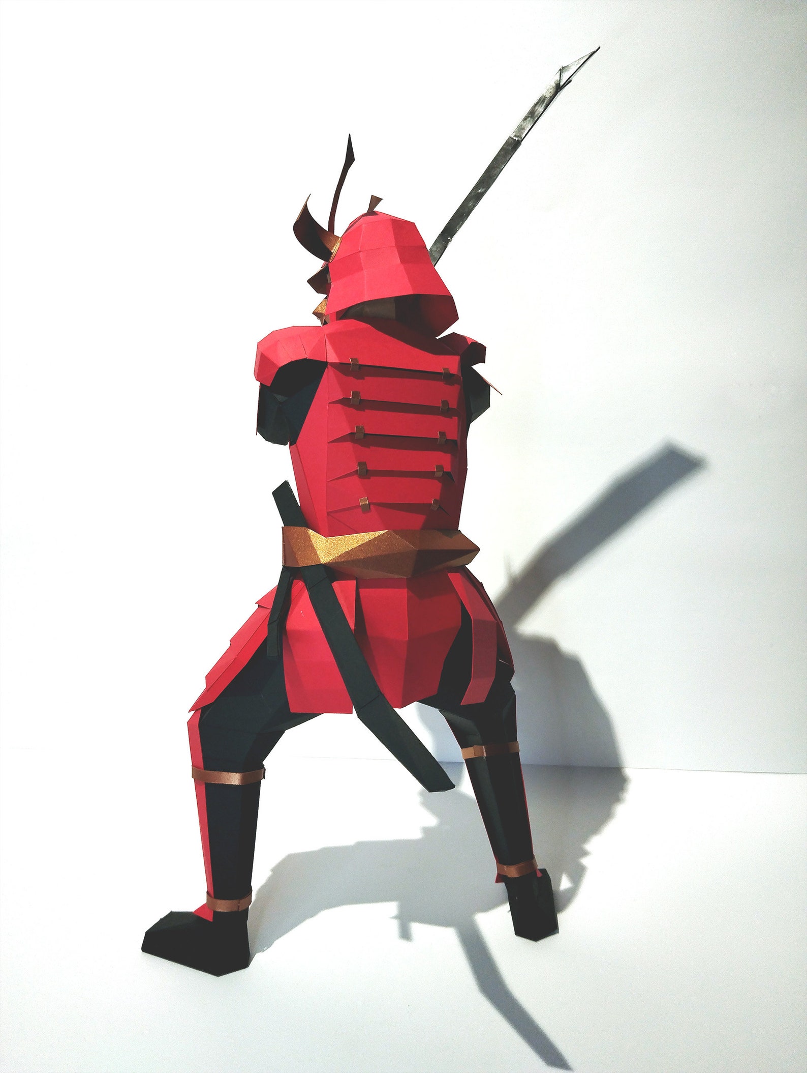 Papercraft 3d Samurai Warrior Figurine Digital PDF Template, Low Poly ...