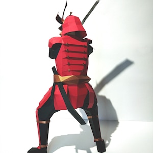 Papercraft 3d Samurai Warrior Figurine Digital PDF Template, Low Poly ...