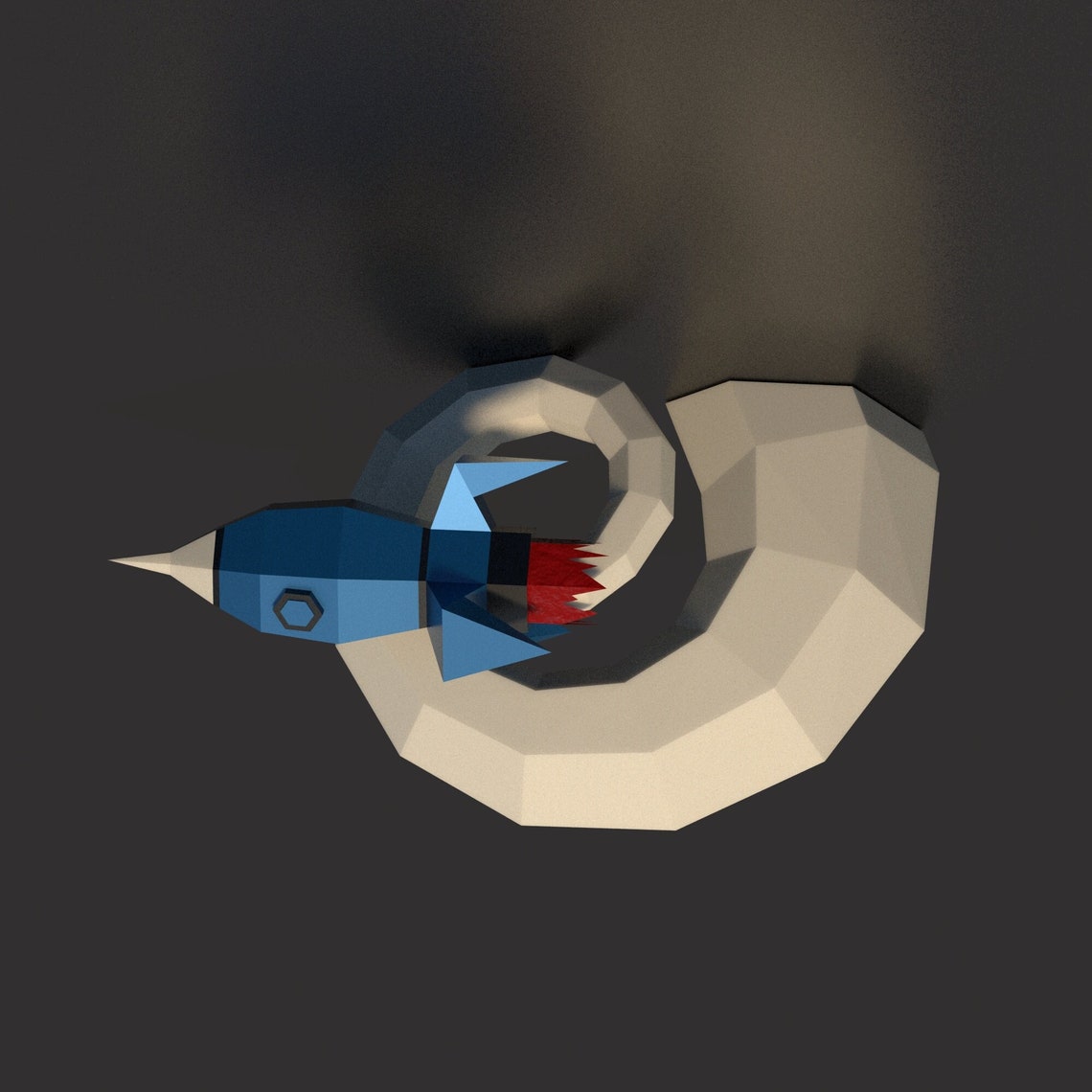 Papercraft 3D Flying Rocket Template PDF Printable Download - Etsy